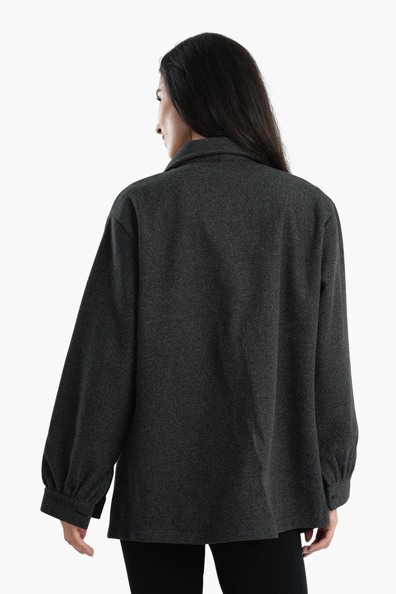 Wool Oversized Plain Shirt | Clue Wear
