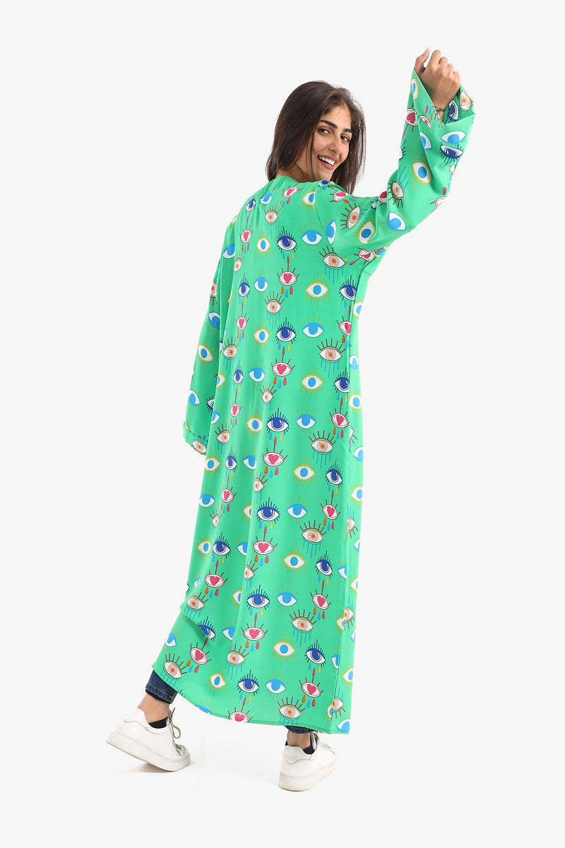 All Over Eye Print Kimono | Clue Wear