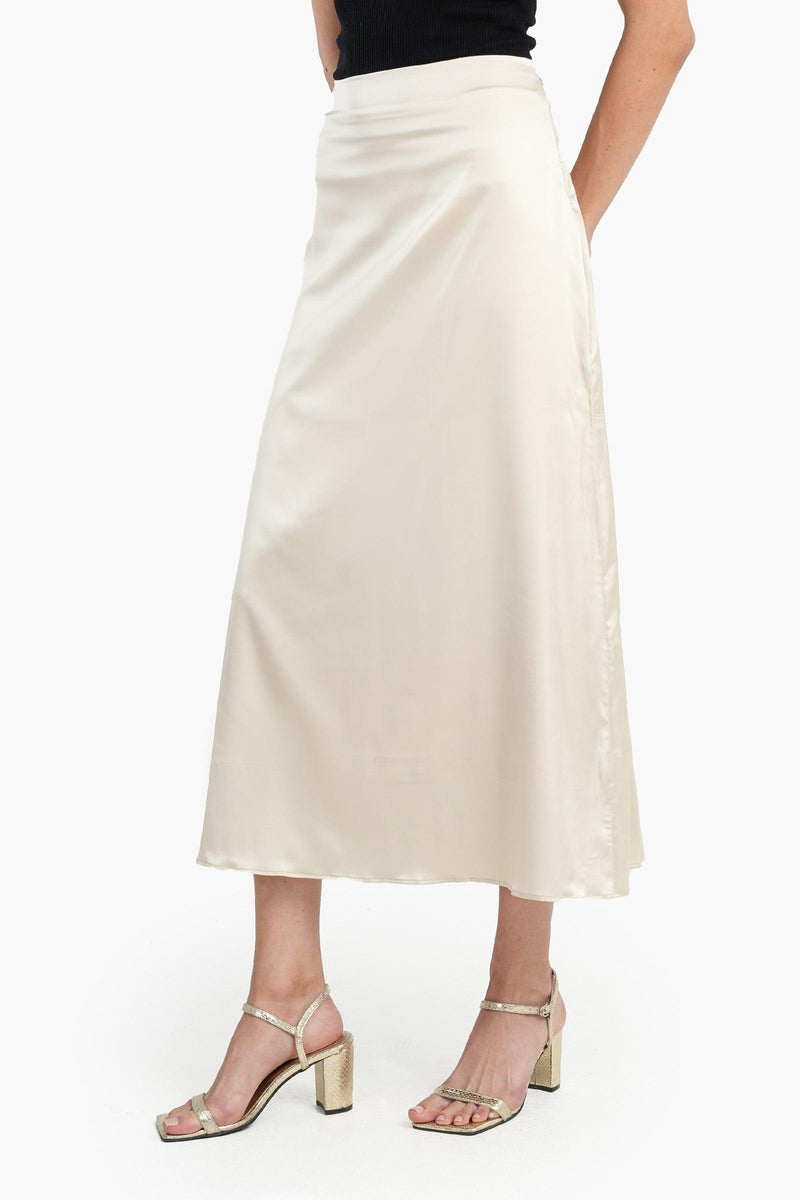 Light Beige Satin Skirt | Clue Wear
