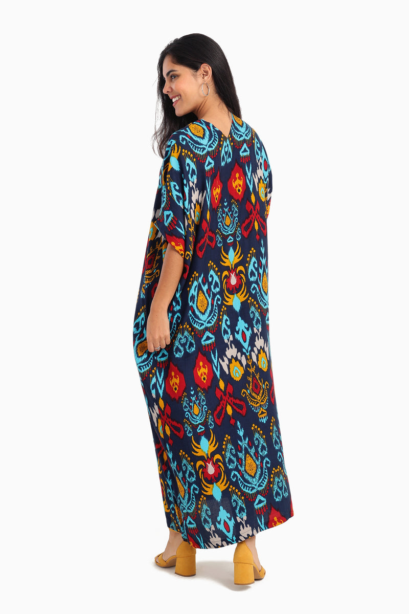 Printed V-Neck Midi Dress | Clue Wear